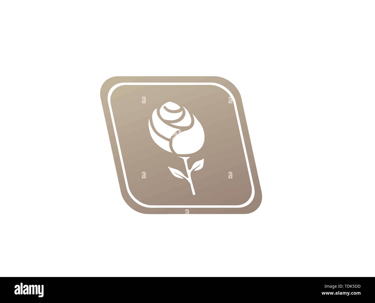 Rose with leaves and long leg flower in the shape for logo design ...