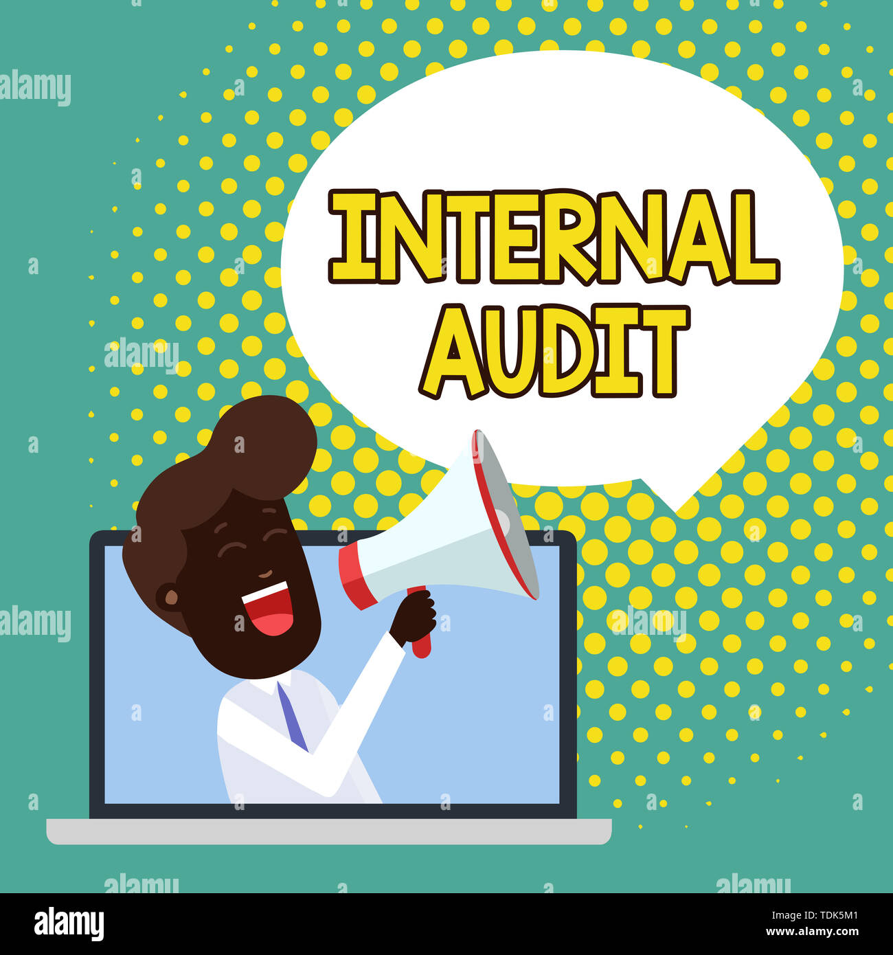 Text sign showing Internal Audit. Business photo showcasing Evaluates ...