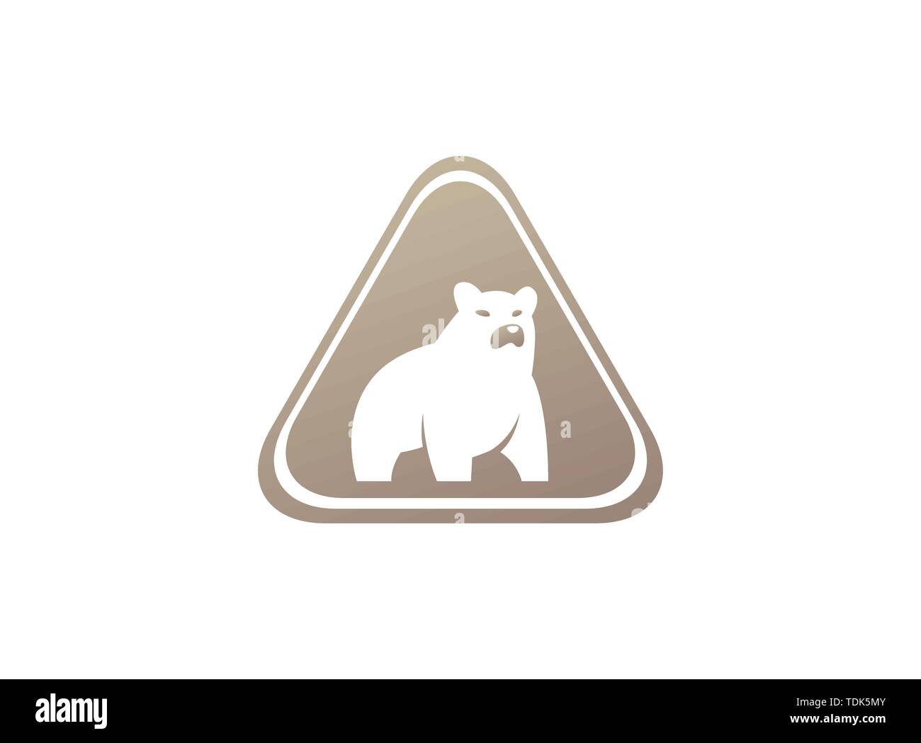 Big bear standing and looking at the side logo design, illustration ...