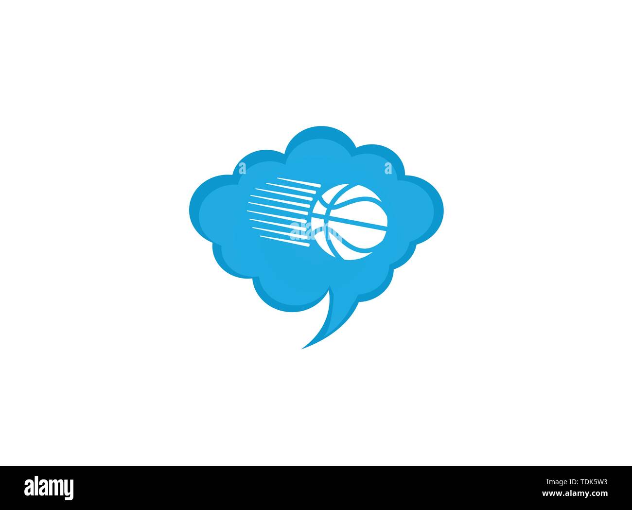 Basketball shoot in a chat icon for logo design illustration Stock ...