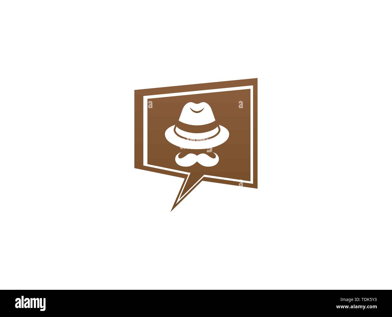inspector with hat and mustache for logo design illustration, detector ...