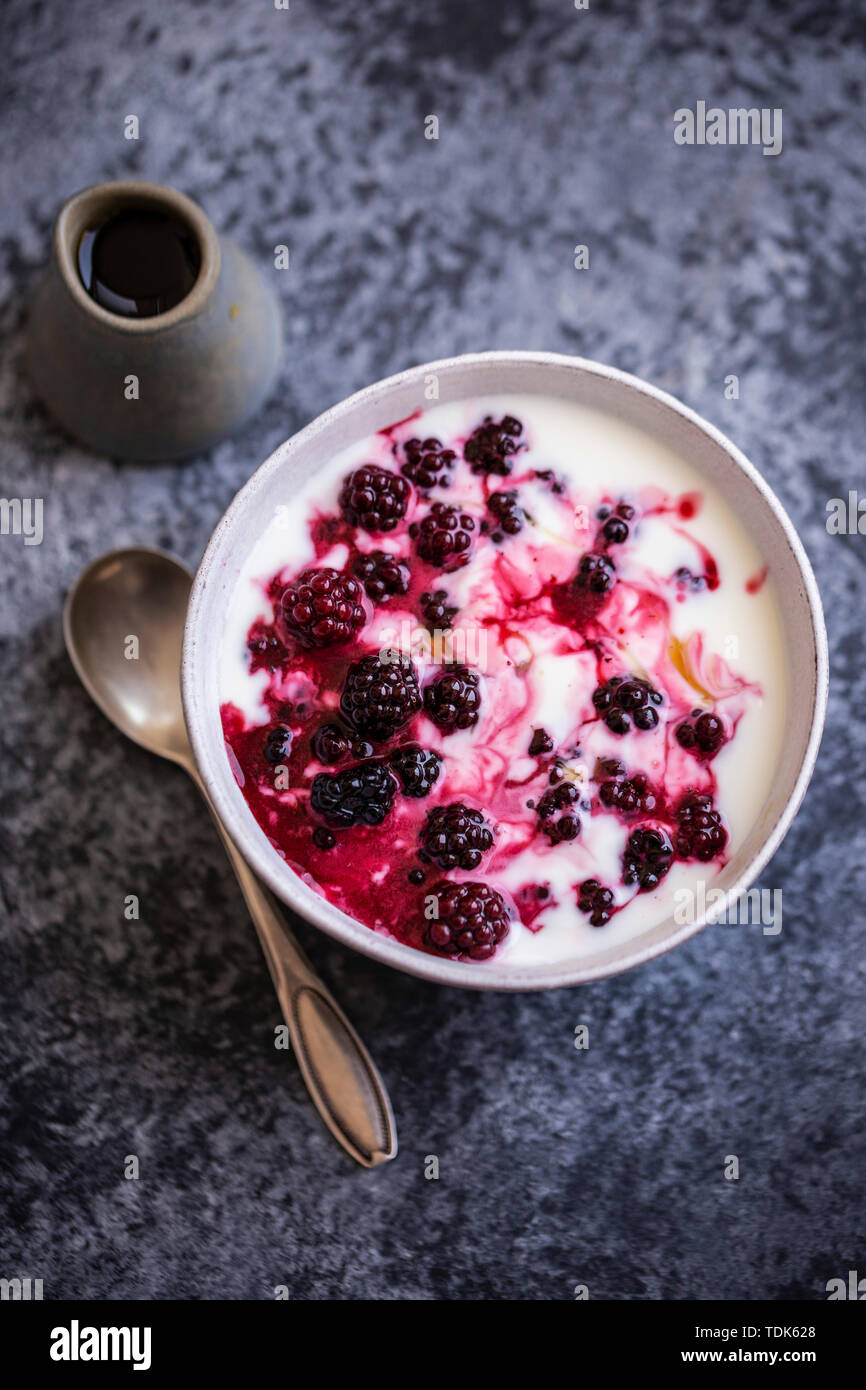 Yogurt syrup fruit hi-res stock photography and images - Alamy