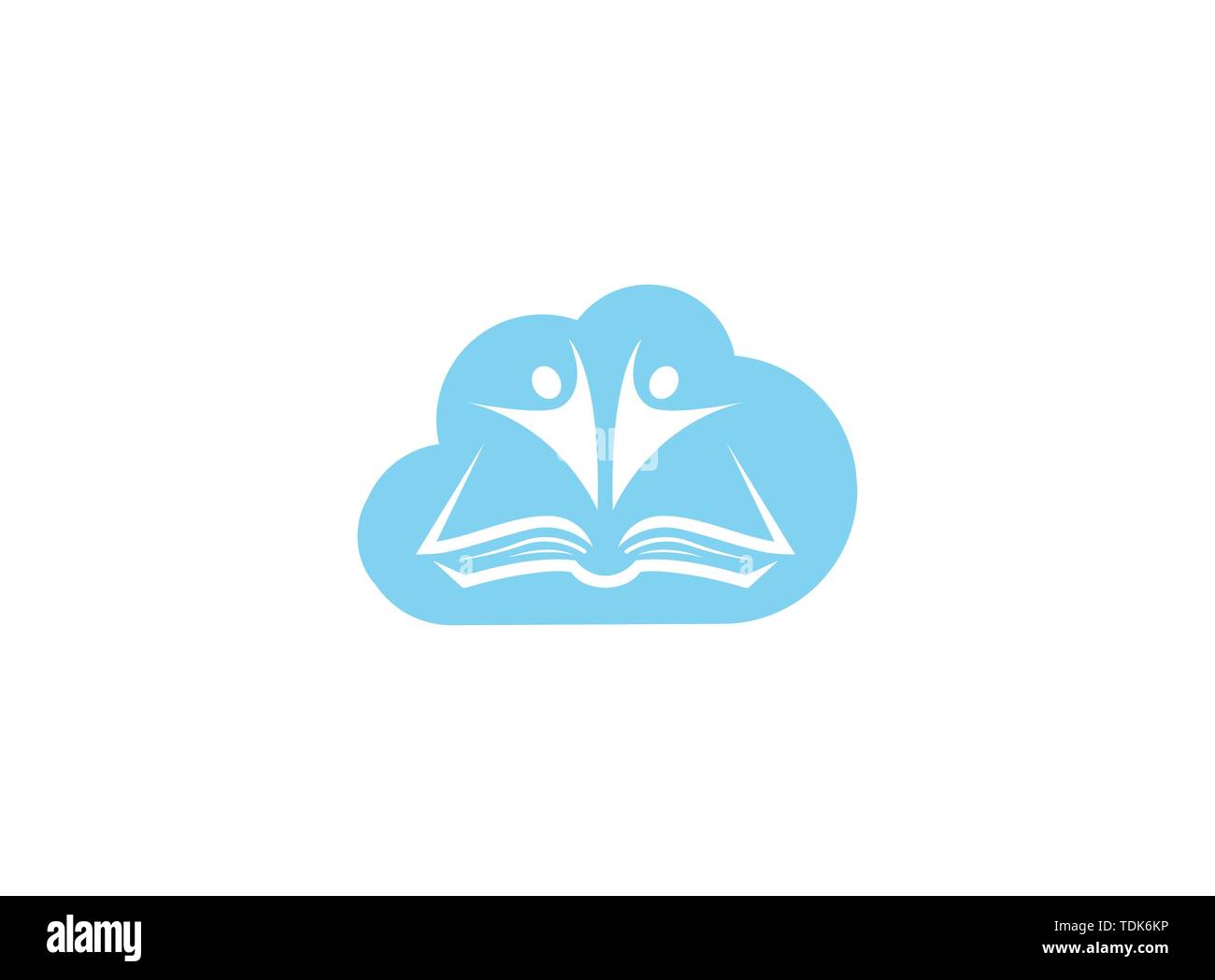 Kids or students open hands inside a book for logo design illustration ...