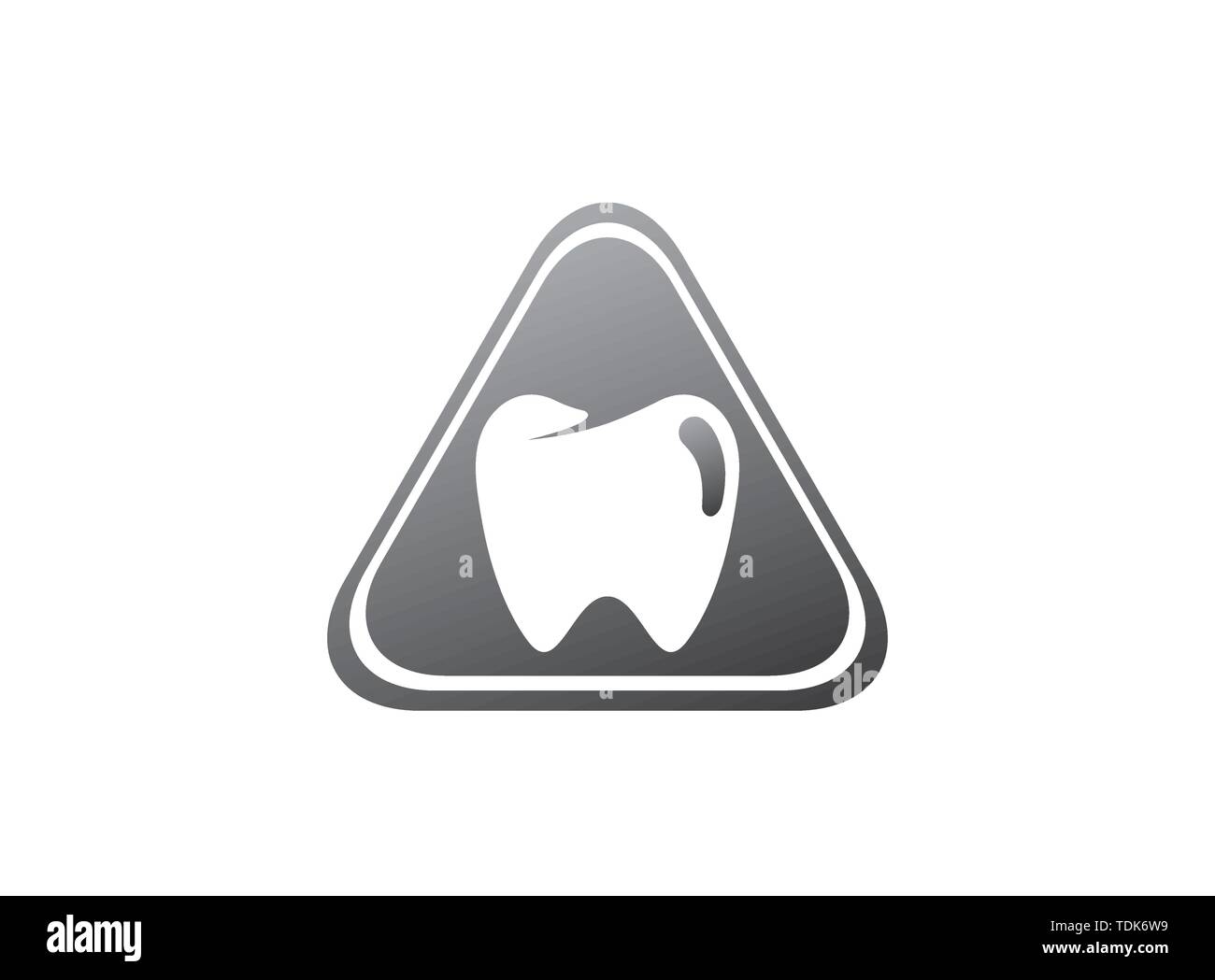 Teeth care symbol in the triangle shape for dentist clinic logo design ...