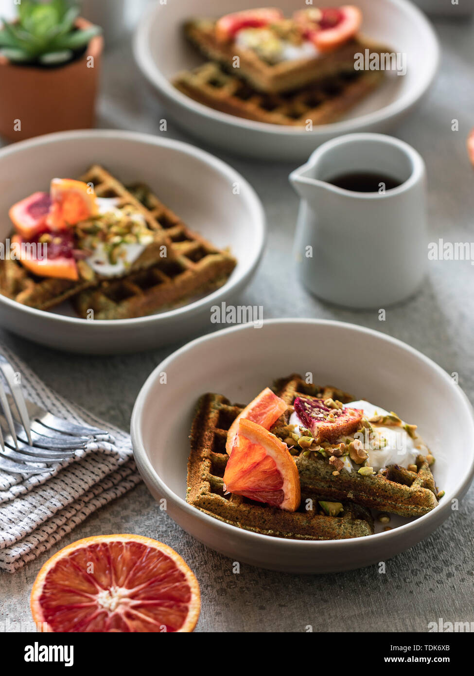 Plated Waffle High Resolution Stock Photography and Images - Alamy