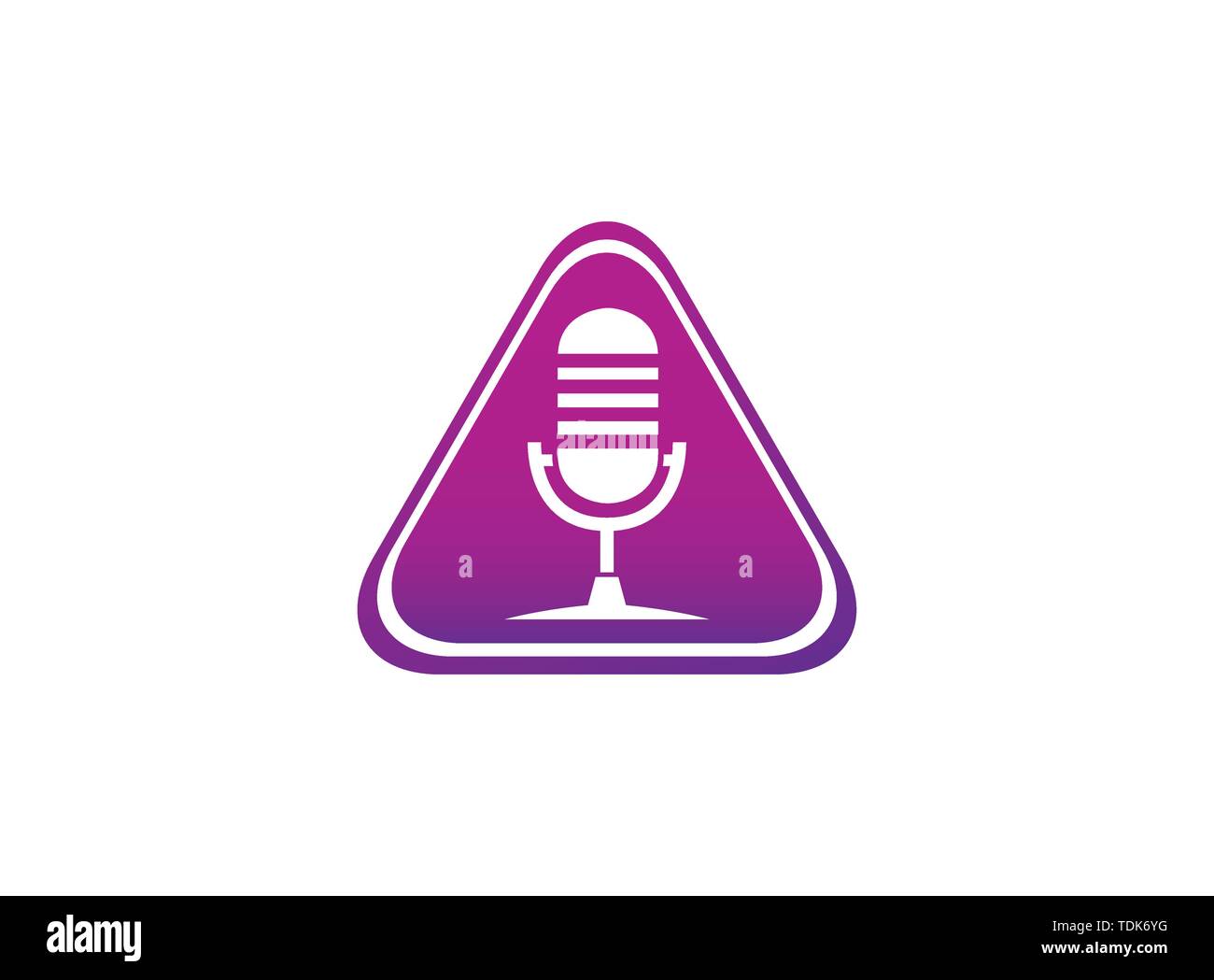 Microphone and karaoke symbol logo design illustration, mic in the ...