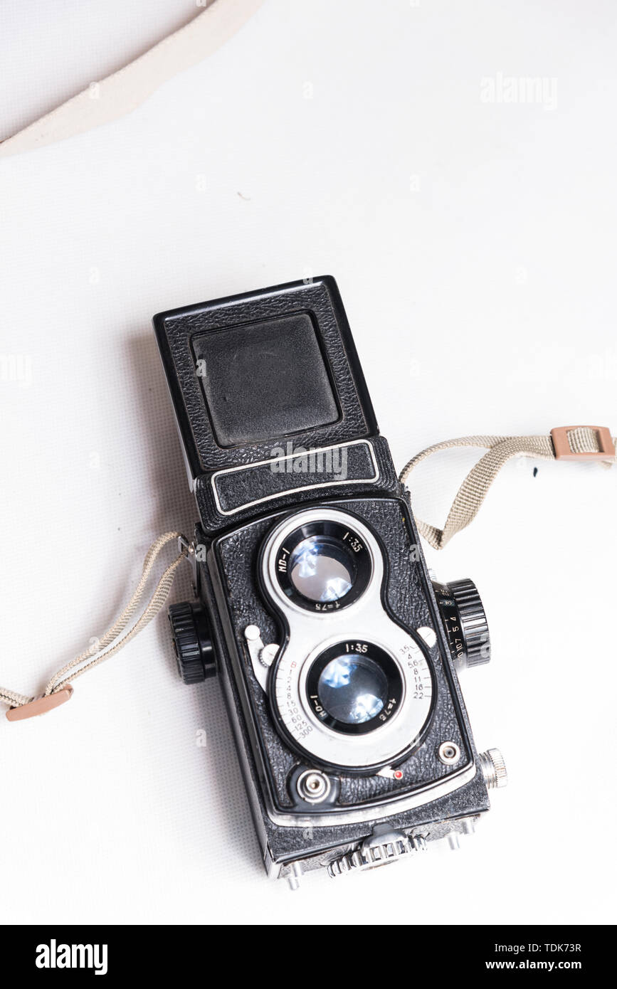 old double inverted camera Stock Photo - Alamy