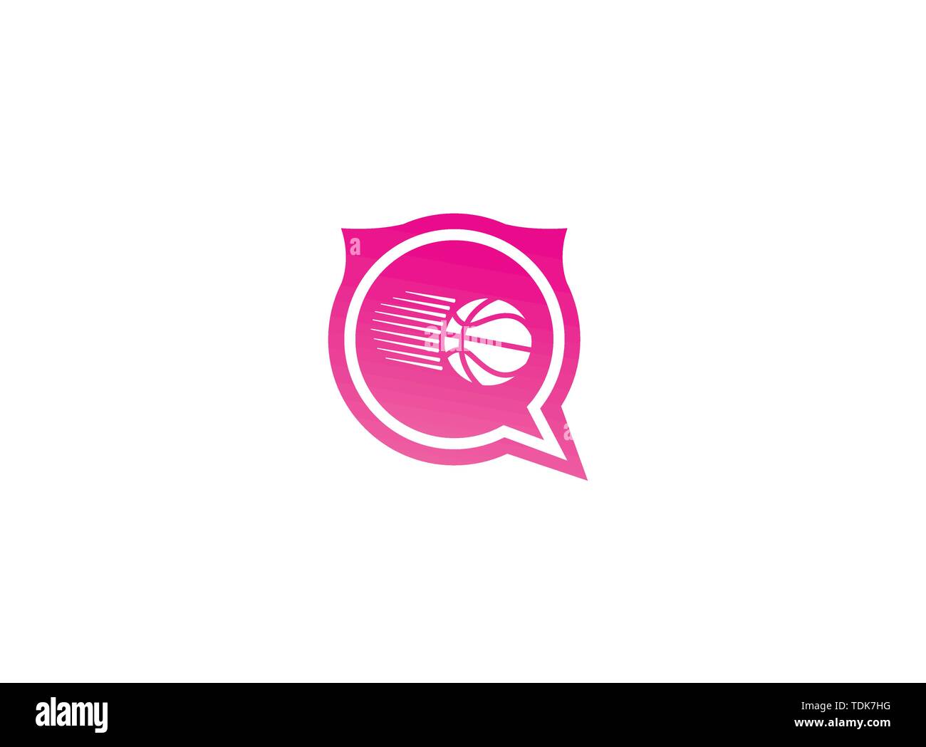 Basketball shoot in a chat icon for logo design illustration Stock ...