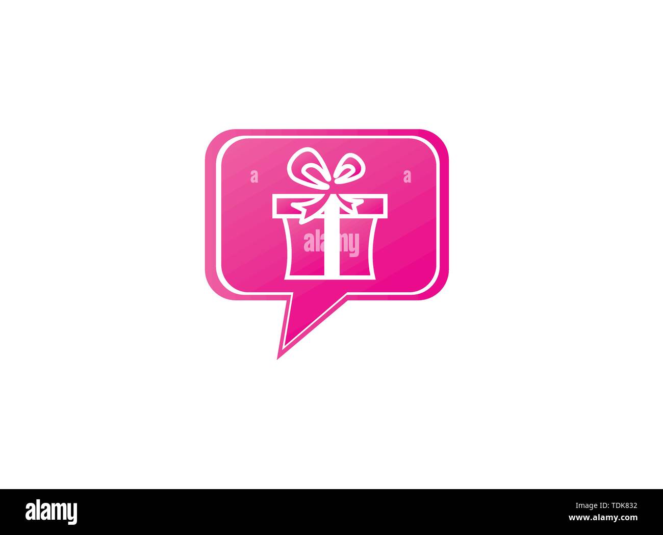 Gift box and surprise for logo design illustration in chat icon Stock ...