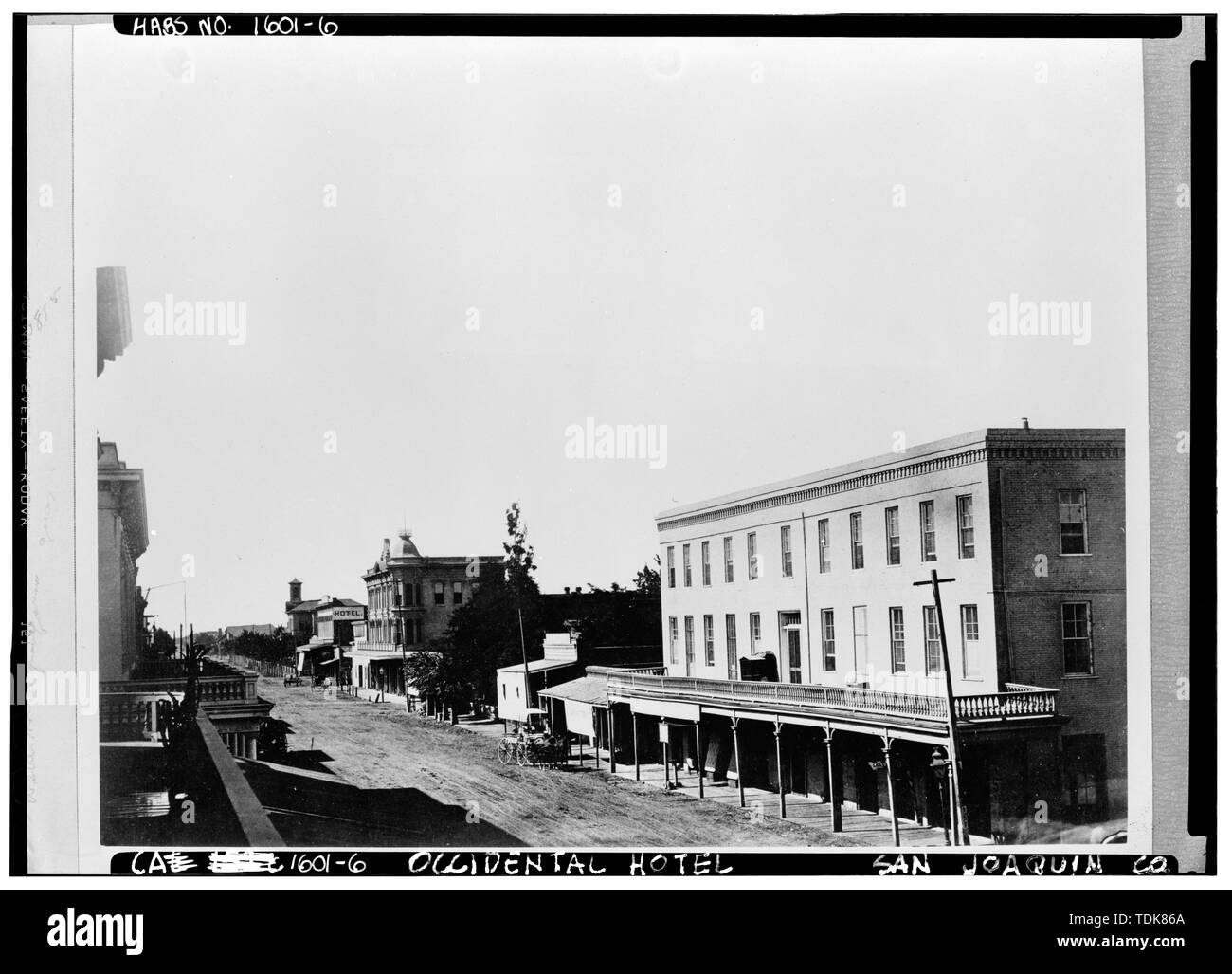 Occidental Hotel (center) and Weber House (foreground), ca. 1875 ...