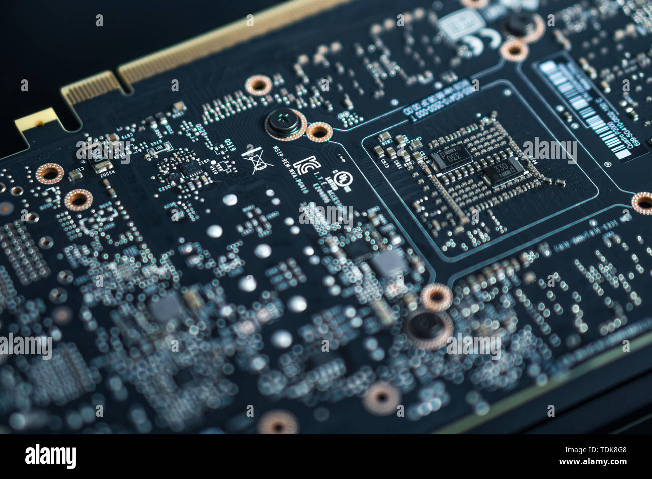 Chip with circuit board background Stock Photo - Alamy