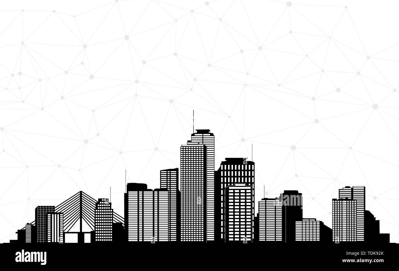 Big data concept icon with city building illustration Stock Photo - Alamy