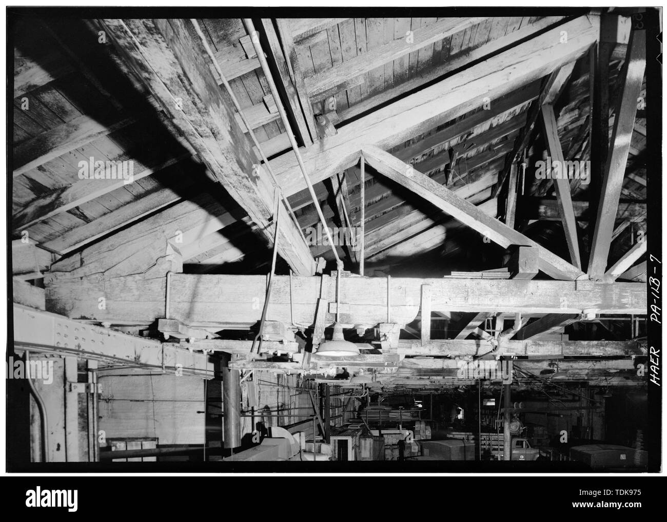 October 1972. INTERIOR VIEW, SHOWING THE ROOF TRUSS SYSTEM. - Atlantic ...