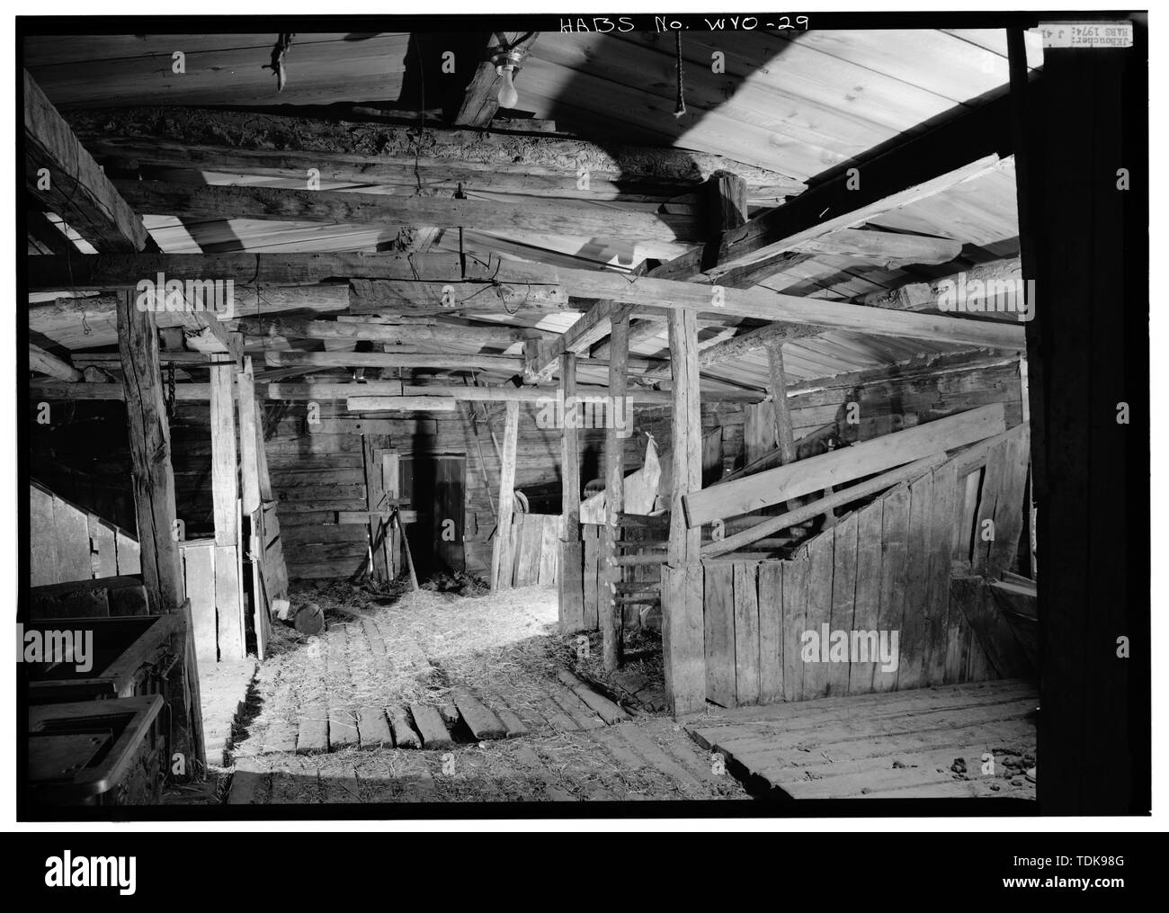 October 1974. GENERAL VIEW FROM NORTHEAST OF INTERIOR STALLS - Black ...