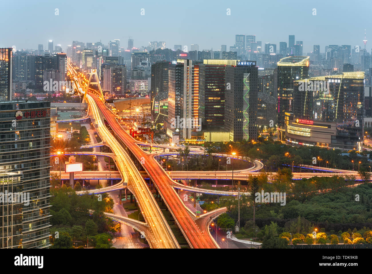 Night view of Chengdu Stock Photo - Alamy