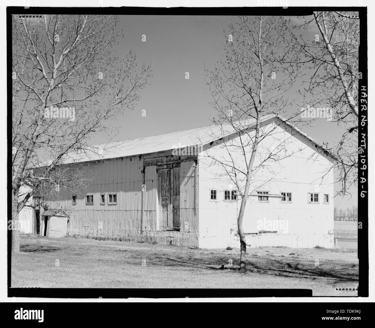 Office and warehouse building. Rear elevation and south side. View to ...
