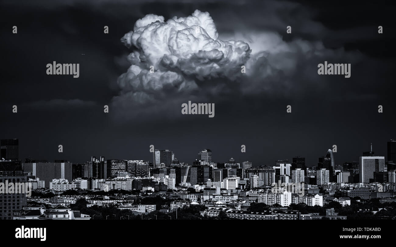 June 10, 2016, Beijing, Beijing after the rain sunny, distant cumulus ...