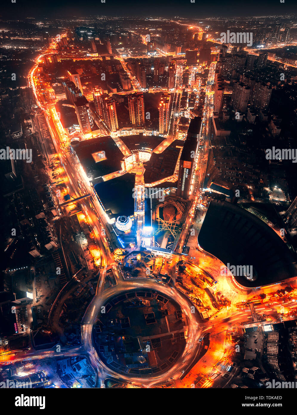 City Night View Aerial Photo Stock Photo - Alamy
