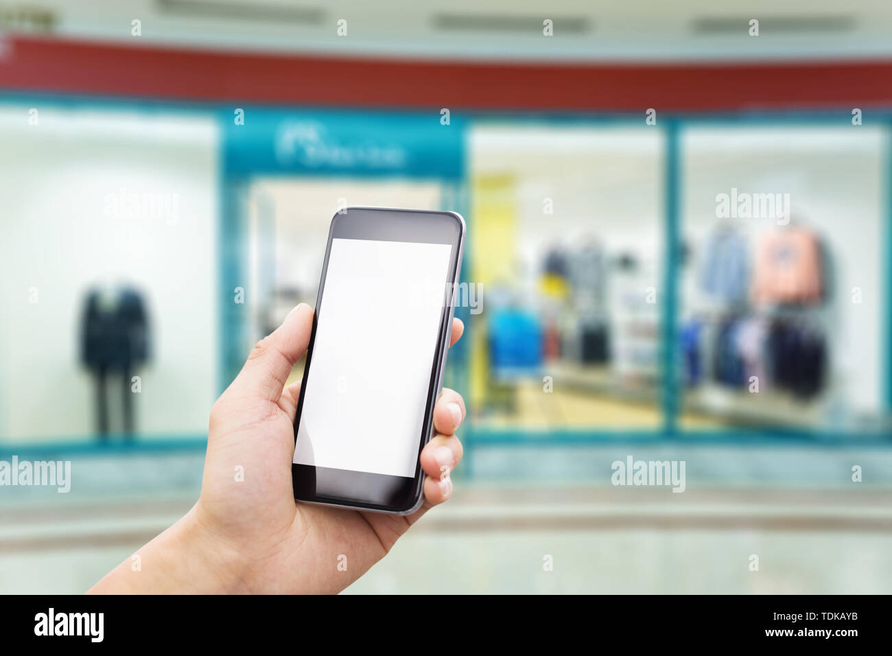 mobile phone with display window of fashion Stock Photo - Alamy