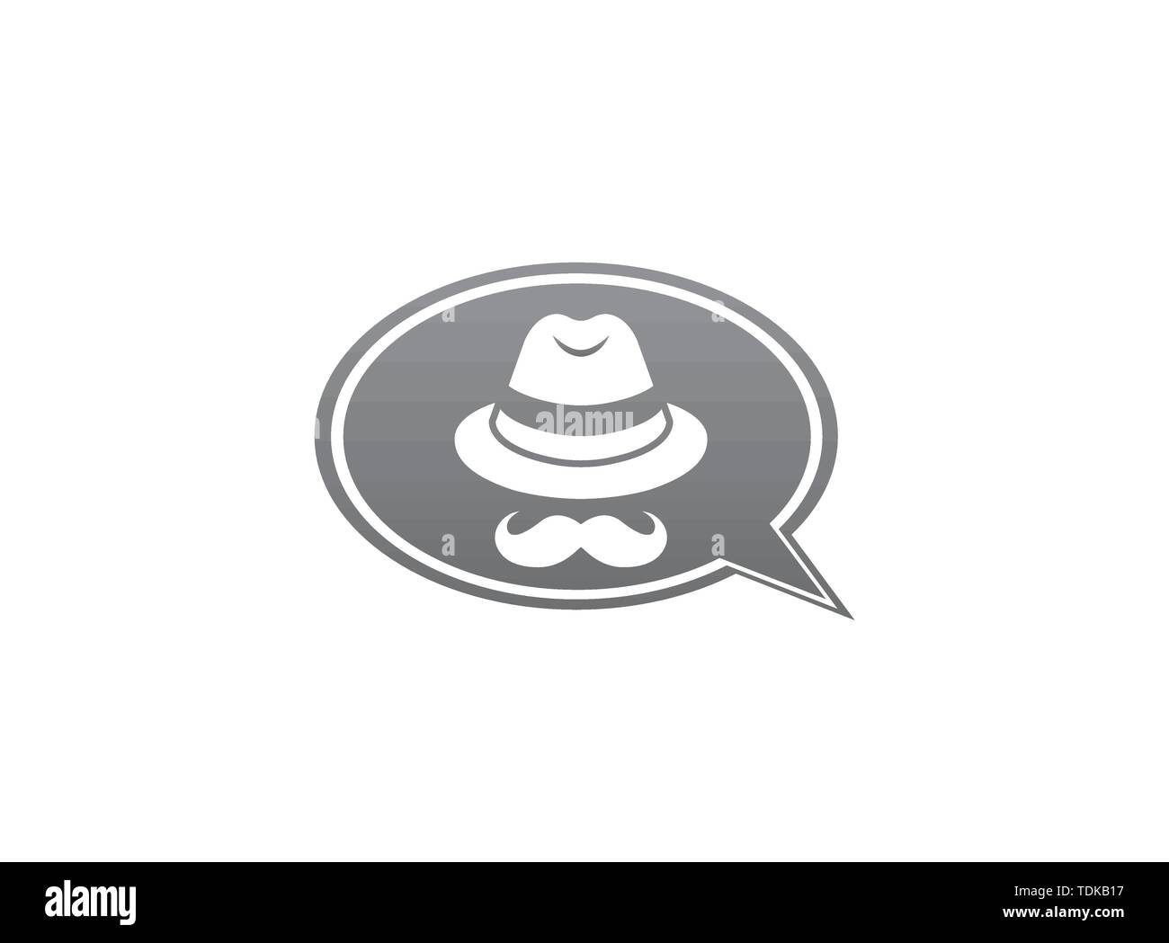 inspector with hat and mustache for logo design illustration, detector ...