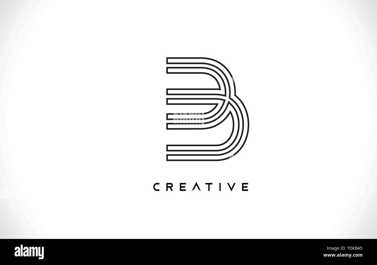 B Letter Design Logo with Creative Modern Trendy Minimalist Monogram ...