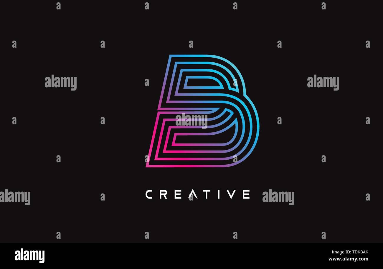 B Letter Design Logo with Creative Modern Trendy Minimalist Monogram ...