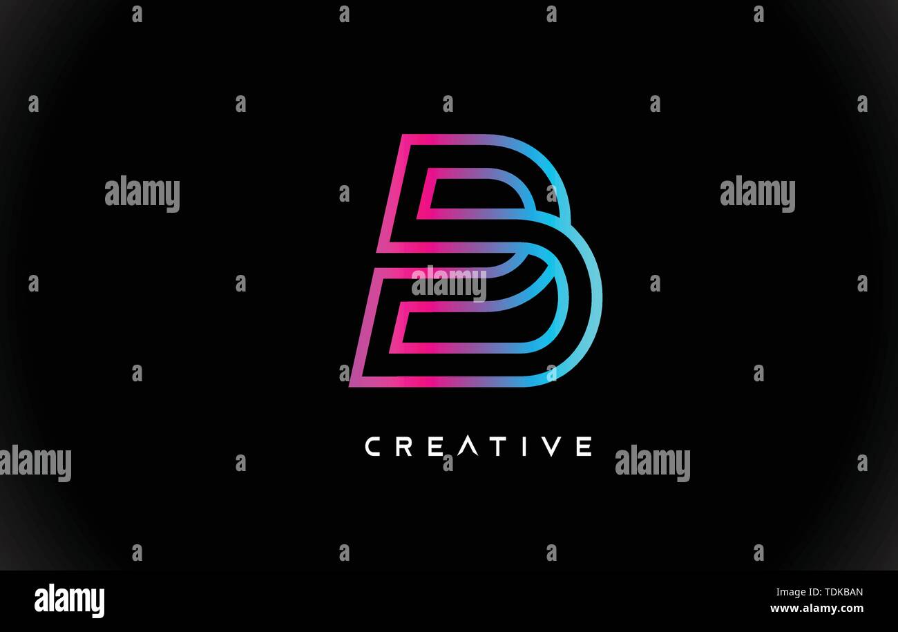 B Letter Design Logo with Creative Modern Trendy Minimalist Monogram ...
