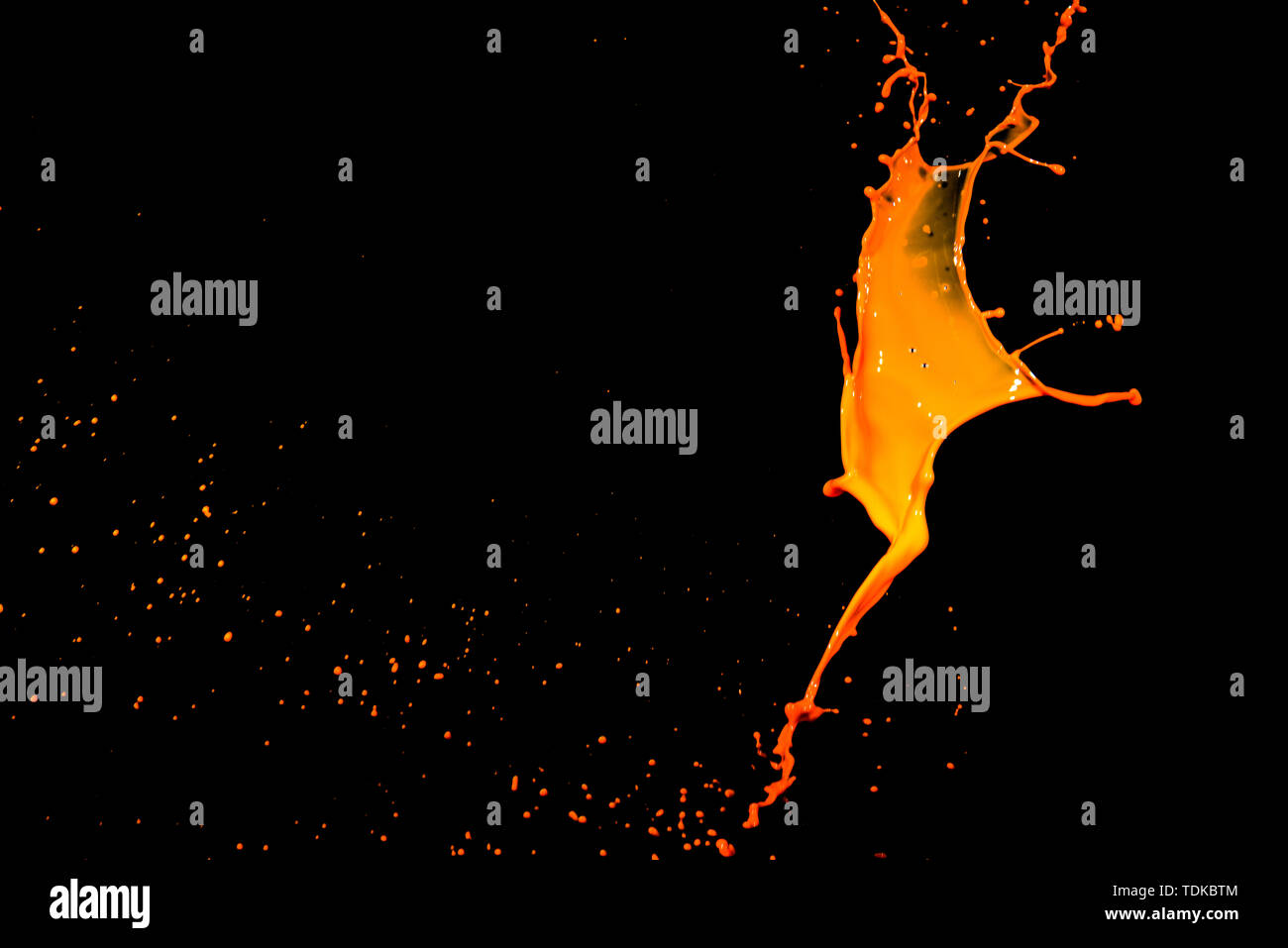 isolated orange water splash on background Stock Photo - Alamy