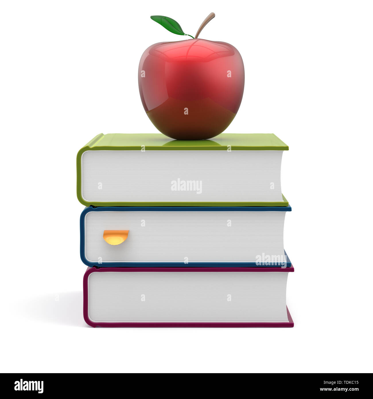 Books colorful blank stack red apple textbooks education studying ...