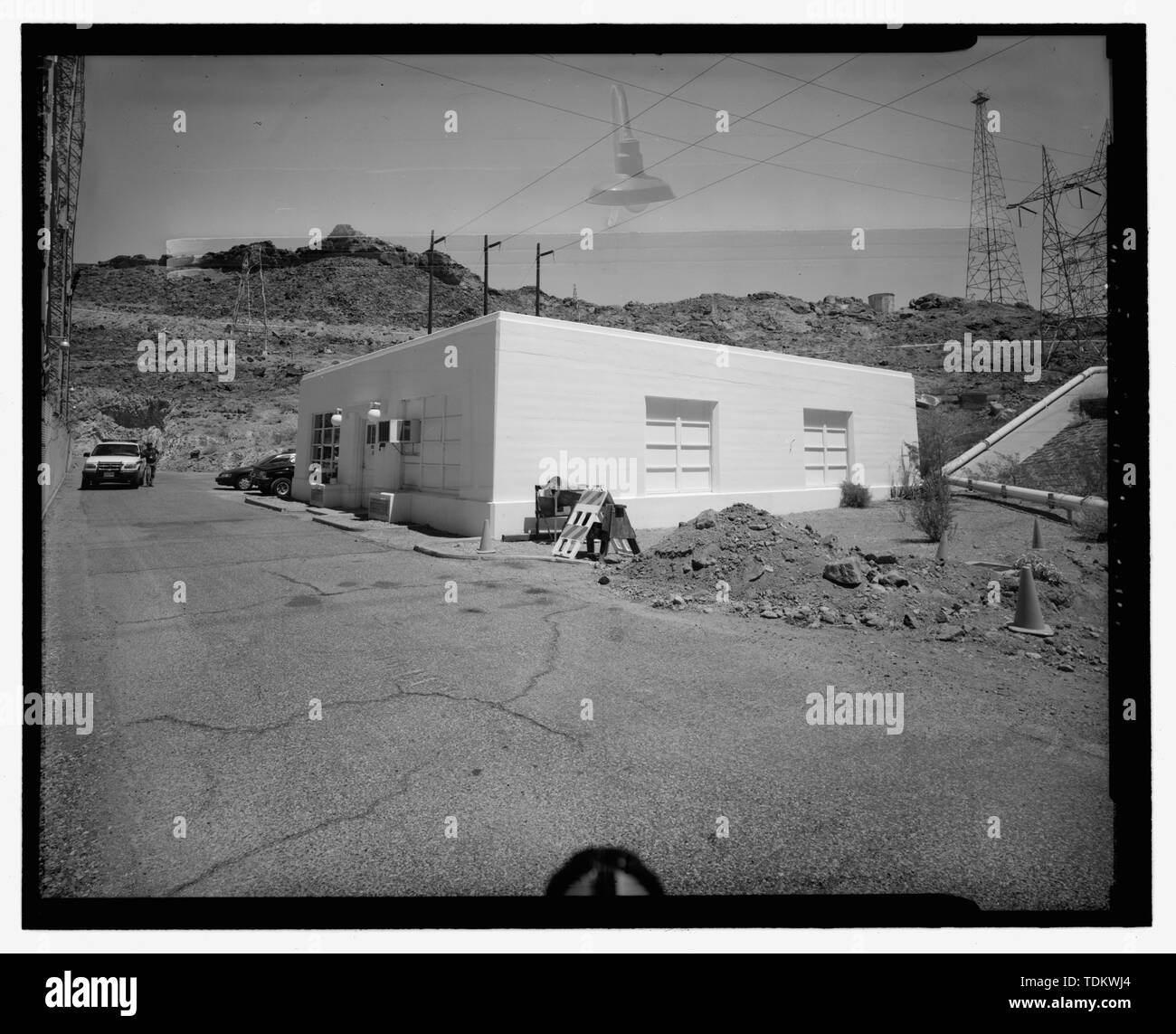 Oblique view of LA Control Building, view northeast - Hoover Dam, Los ...