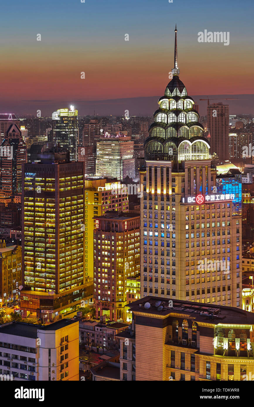 Shanghai city building and residential area and high rise building ...