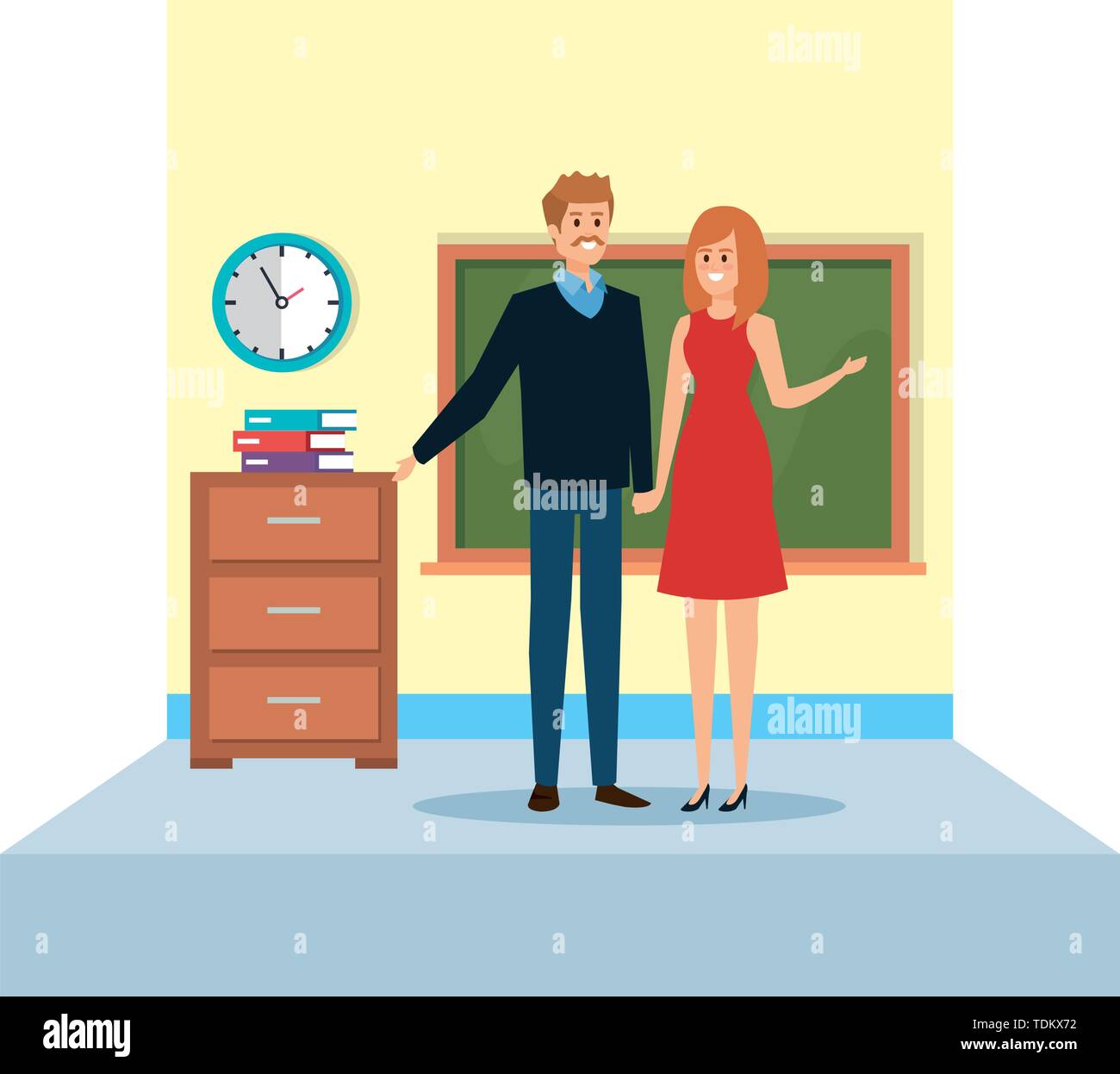 teachers couple in school classroom Stock Vector Image & Art - Alamy