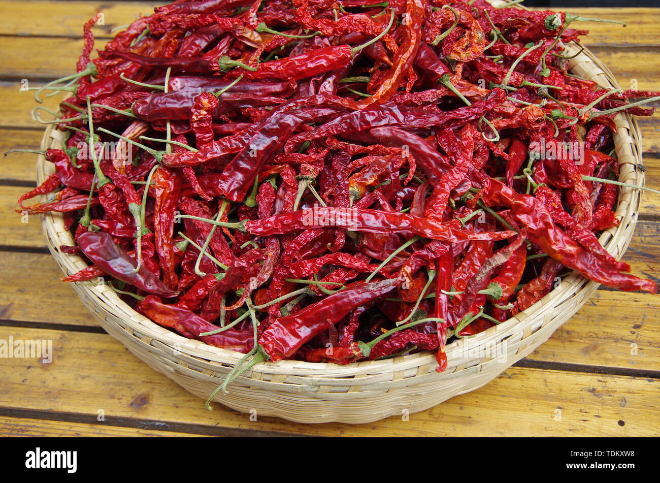 Dry red peppers Stock Photo - Alamy