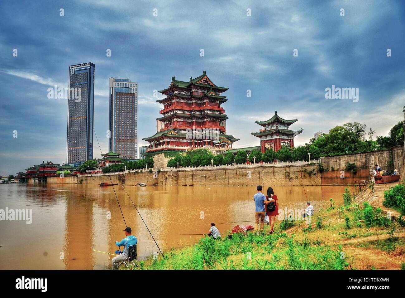 Scenery on both sides of the Ganjiang River Stock Photo - Alamy