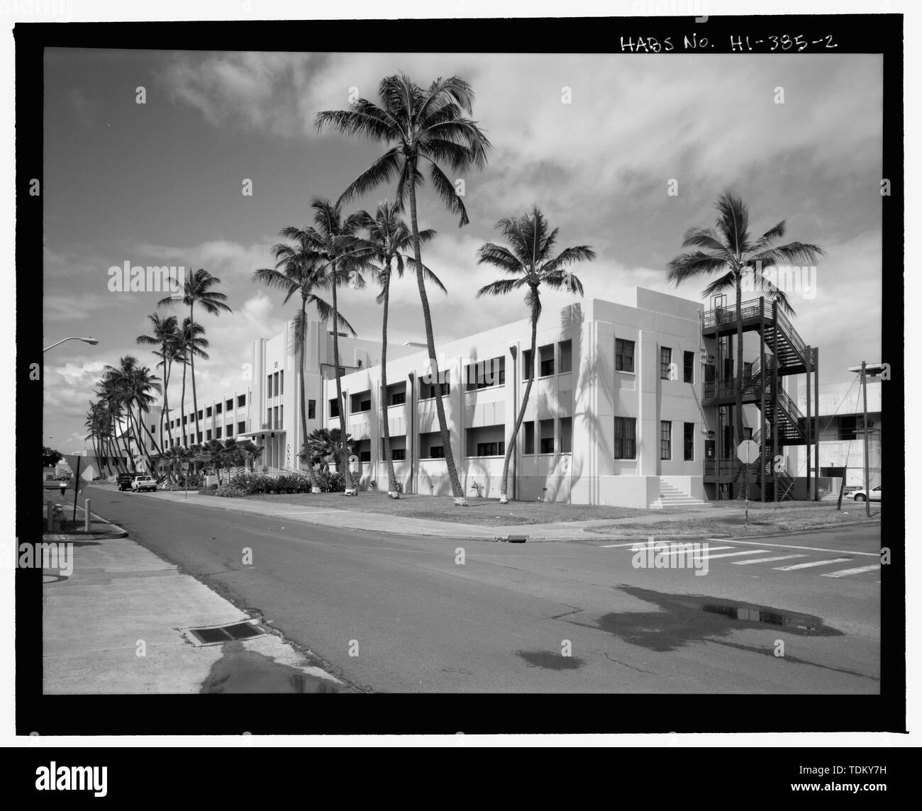Oblique view of north end and east (front) side - U.S. Naval Base ...