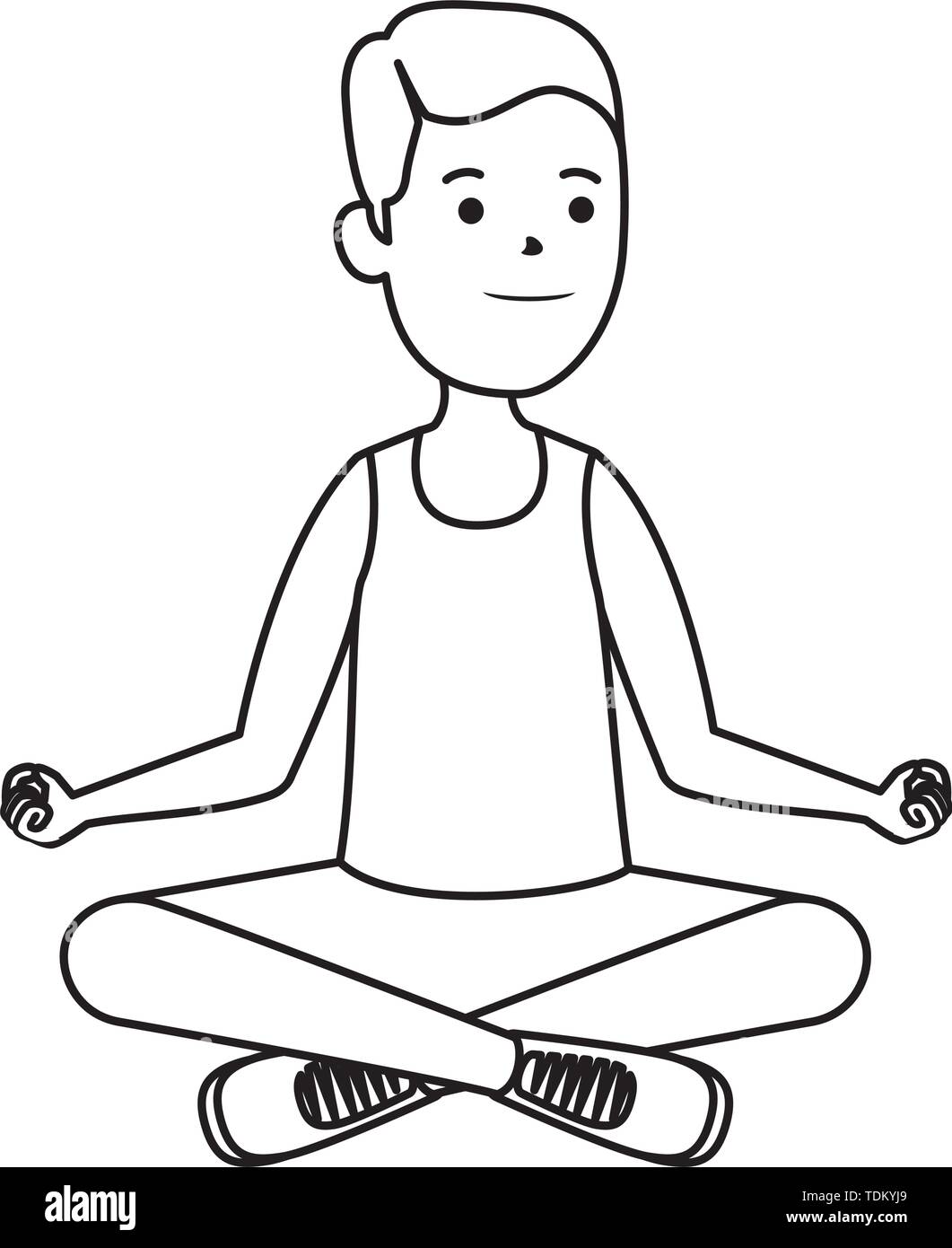 Teen boy gym workout Stock Vector Images - Alamy