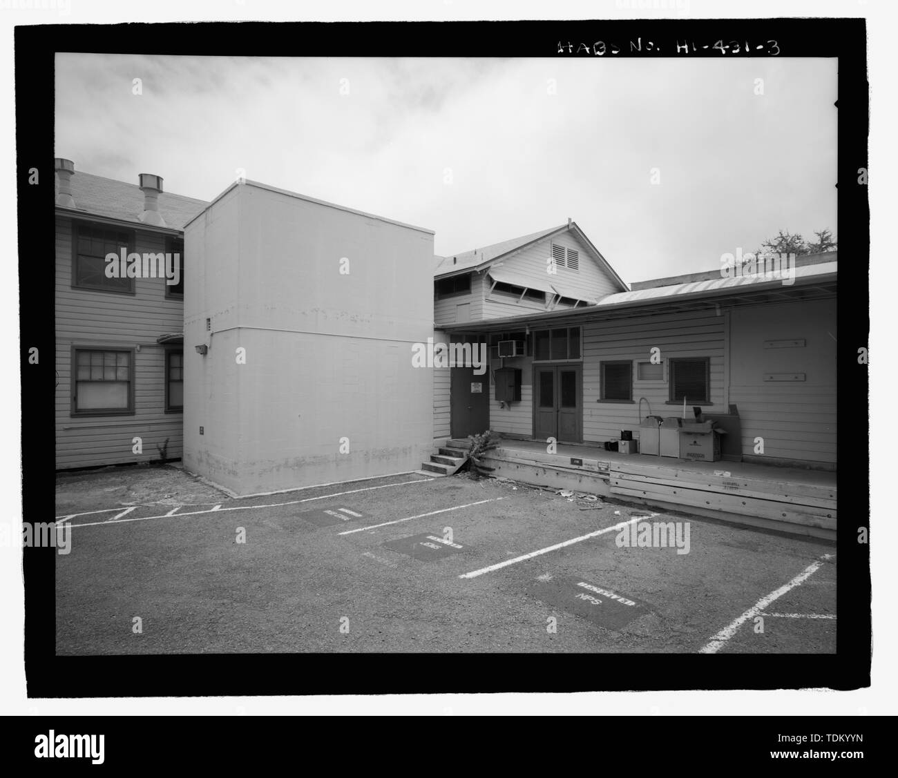 Oblique view of south side of main section and west side of addition ...