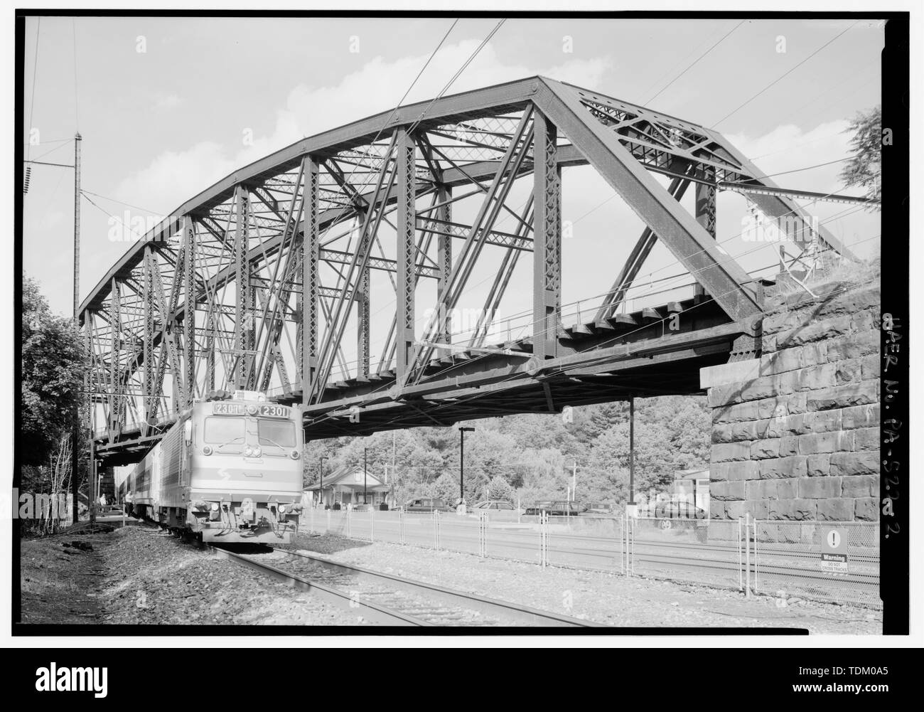 Oblique view showing western abutment, looking ENE along main line ...