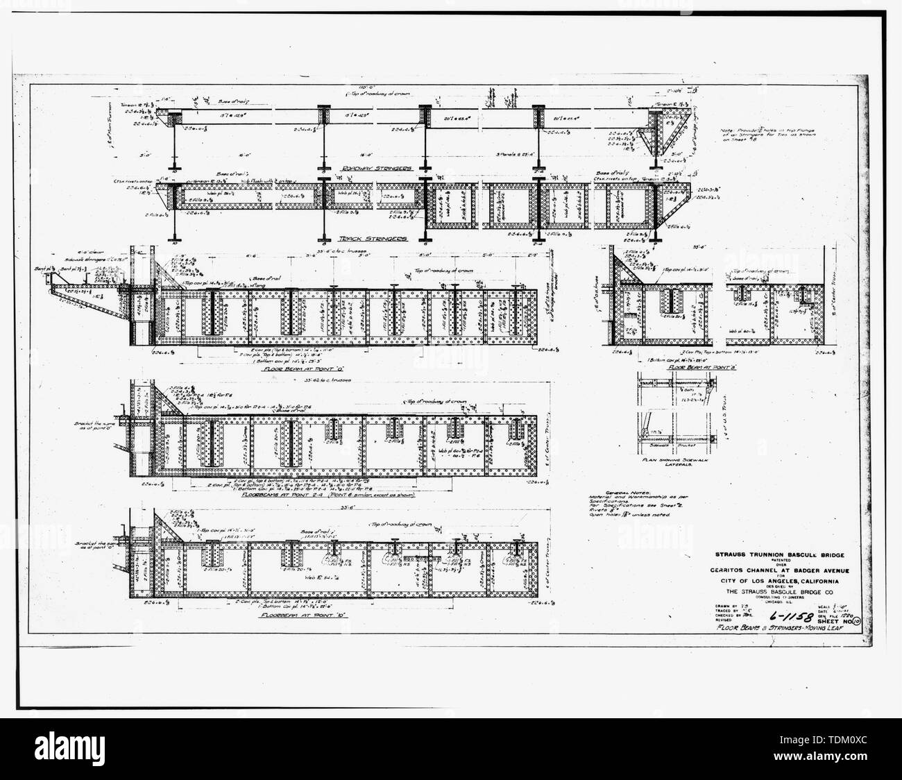 Original engineering drawings sheet 10- Floor Beams and Stringers ...