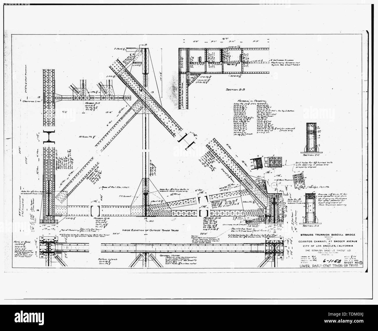 Original engineering drawings sheet 13- Lower Part Ctwt. Tower-OS Truss ...