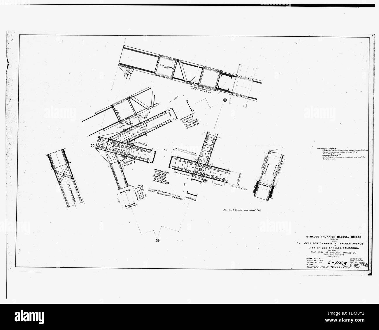 Original engineering drawings sheet 21- Outside Ctwt. Truss-Ctwt. End ...