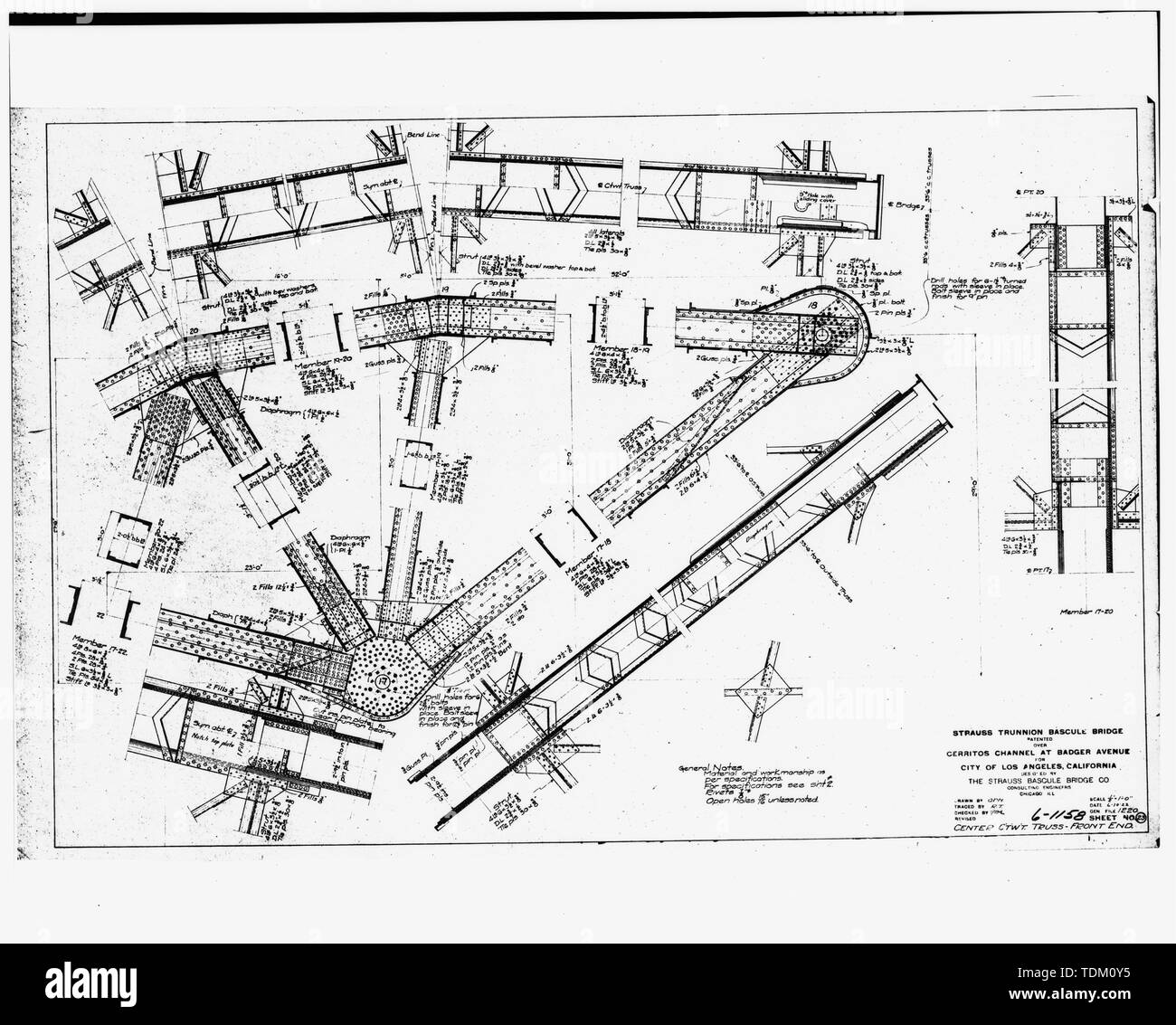 Original engineering drawings sheet 23- Center Ctwt. Truss-Front End ...