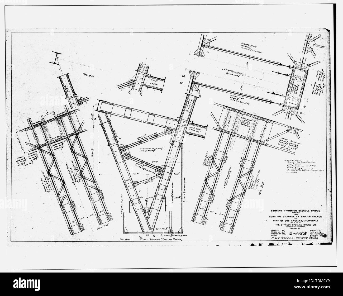Original engineering drawings sheet 25- Ctwt. Girders-Center Truss ...
