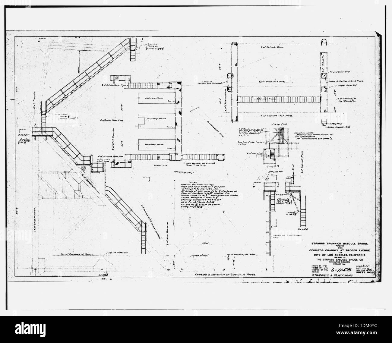 Original engineering drawings sheet 28- Stairways and Platforms ...