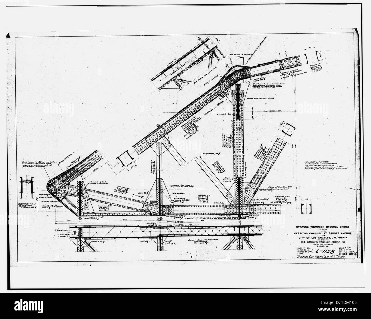 Original engineering drawings sheet 6- Trunnion End Moving Leaf-OS ...