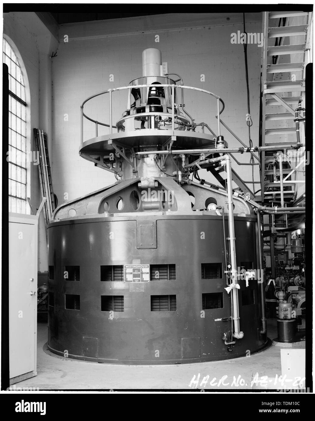 Original hydroelectric unit at Mormon Flat Dam. Unit is still in ...