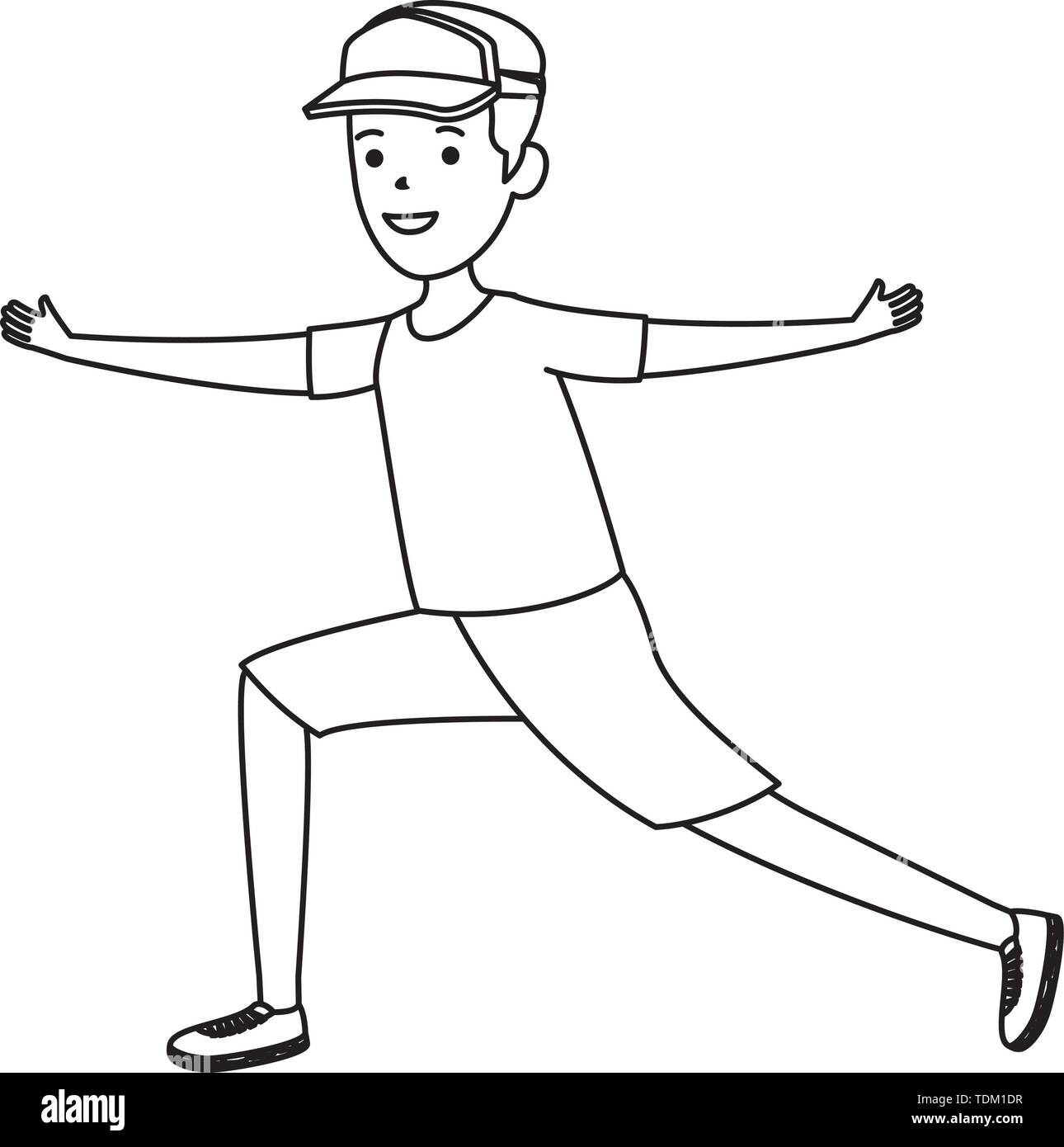 happy athletic boy practicing exercice Stock Vector Image & Art - Alamy