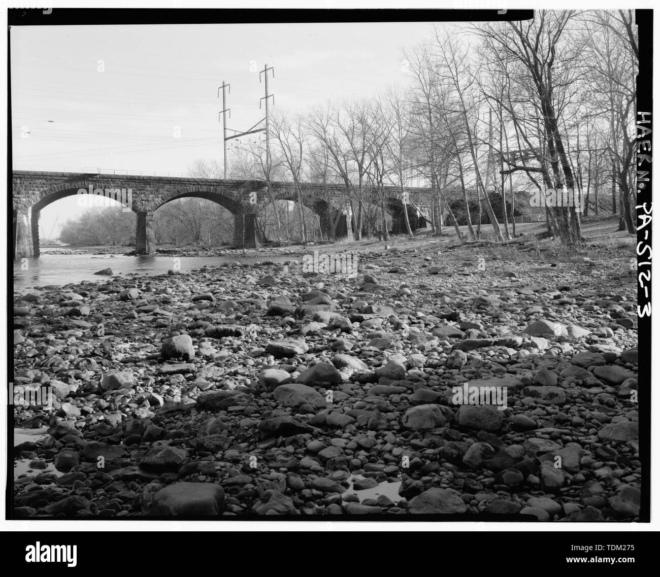 Overview from north, looking SW, abuts PA-512-2 - Pennsylvania Railroad ...