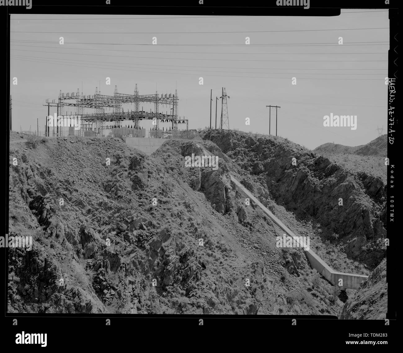 Overview of 69-KV switchyard from dam. View south-southeast. - Davis ...