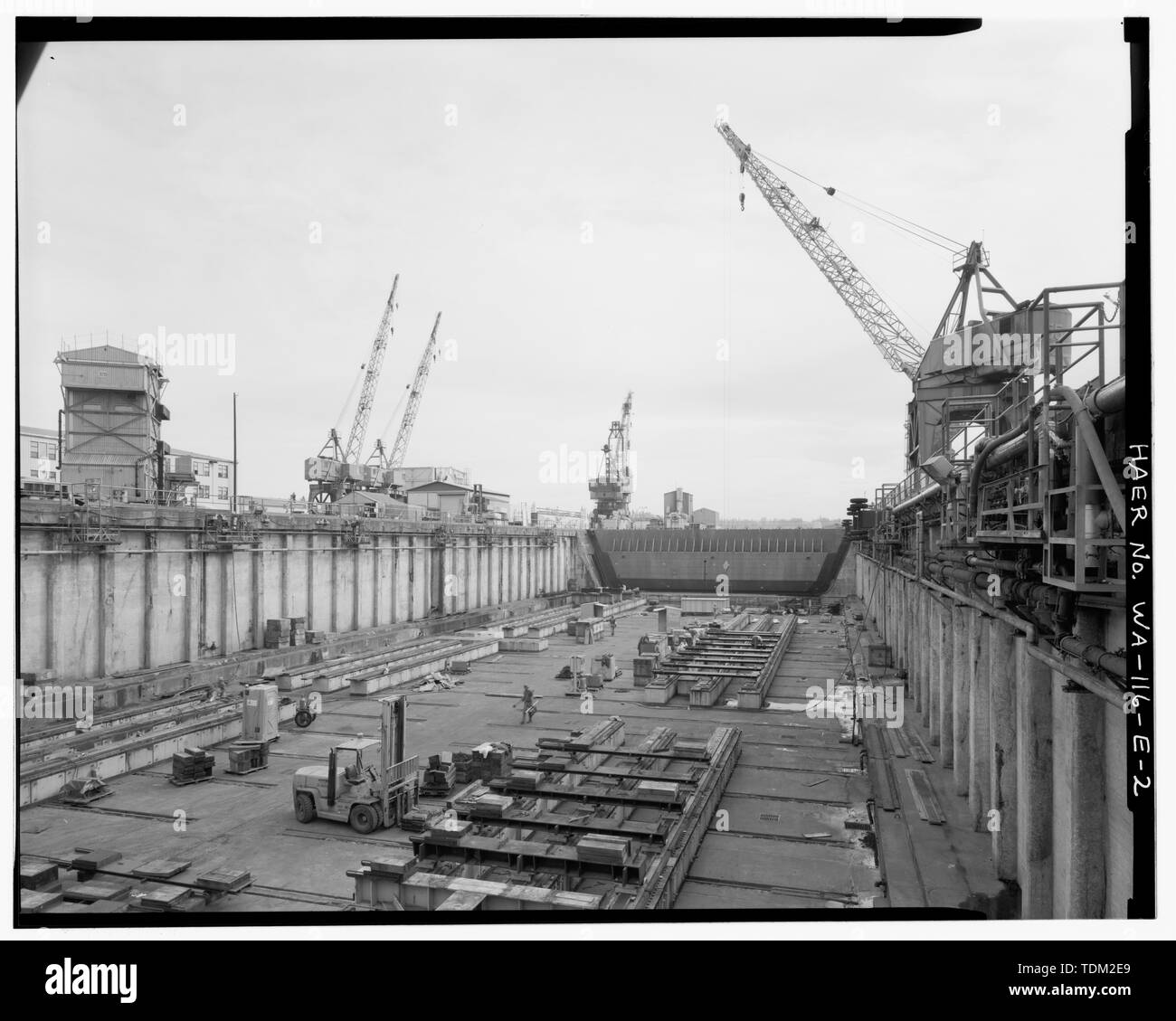 Overview of South Section as seen near the top of temporary steel ...
